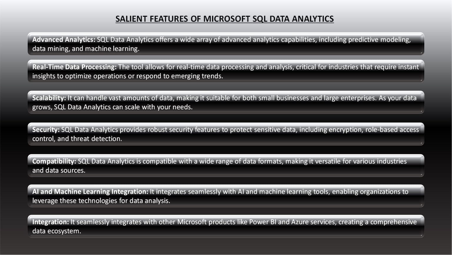 Microsoft SQL - Reliable and scalable database management
